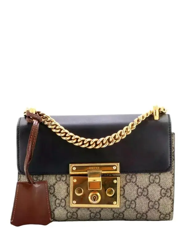 Gucci Padlock Gg Coated Canvas Crossbody Bag - Black
