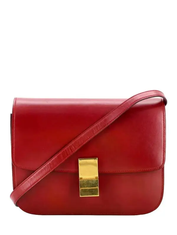 Celine Classic Box Medium Crossbody Bag Smooth Leather - Red