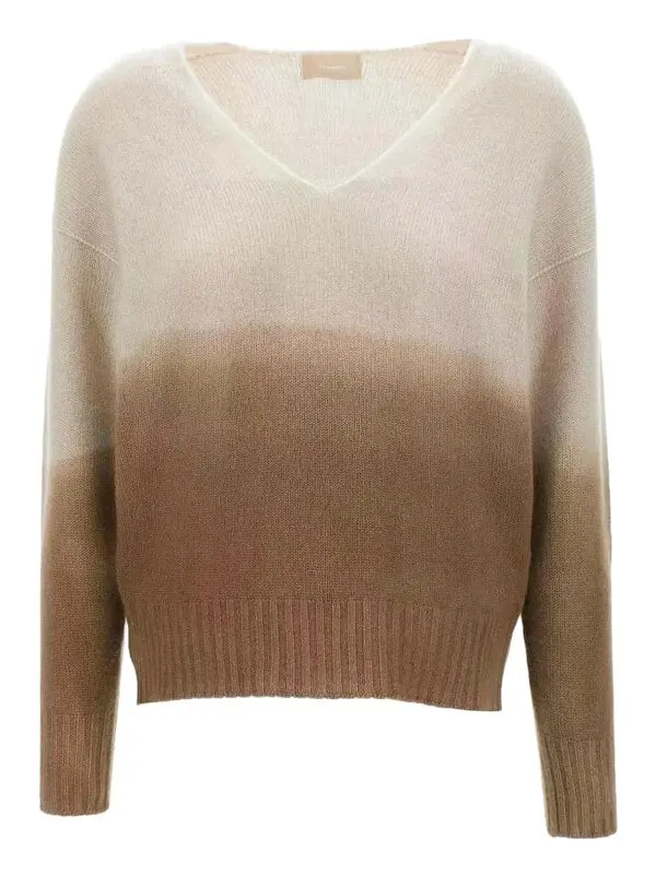 DRUMOHR Ribbed V-neck Sweater - Brown