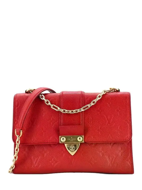 LOUIS VUITTON Saint Sulpice Handbag Monogram Empreinte Leather Pm - Red