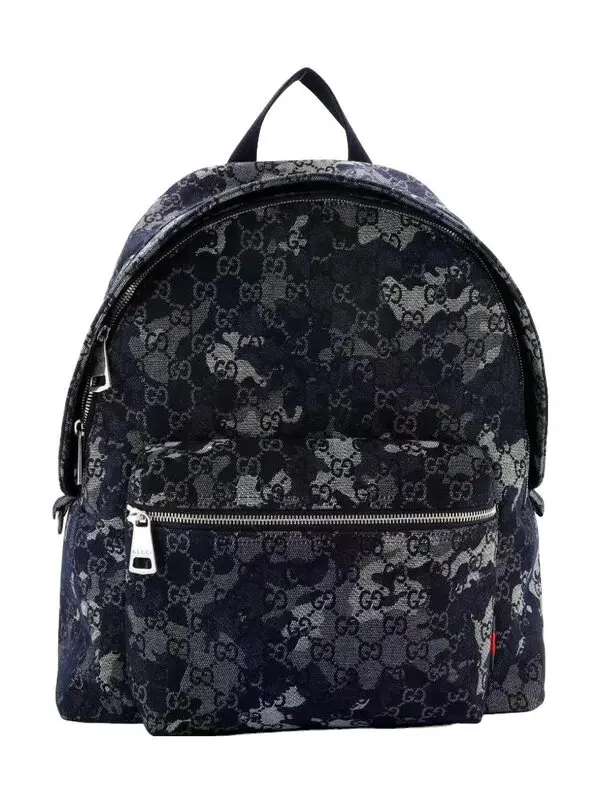 Gucci Camouflage Gg Denim Backpack - Blue