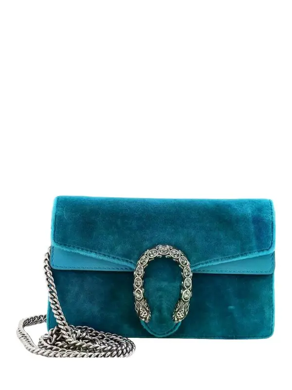 Gucci Dionysus Velvet Super Mini Crossbody Bag - Green