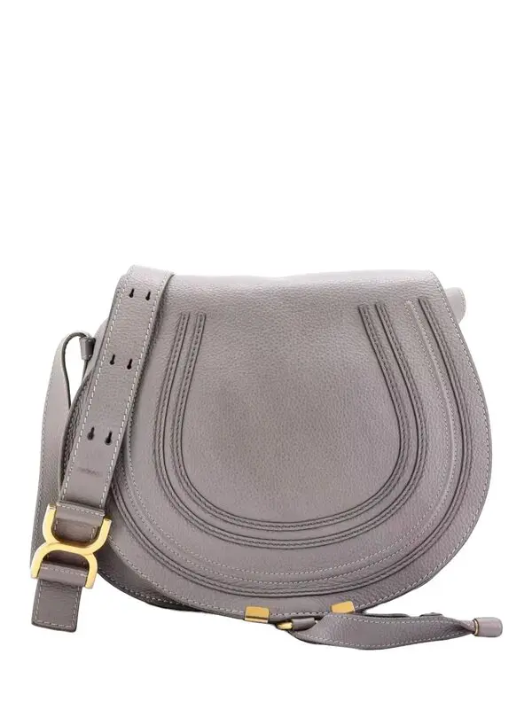 Chloé Marcie Leather Medium Crossbody Bag - Grey