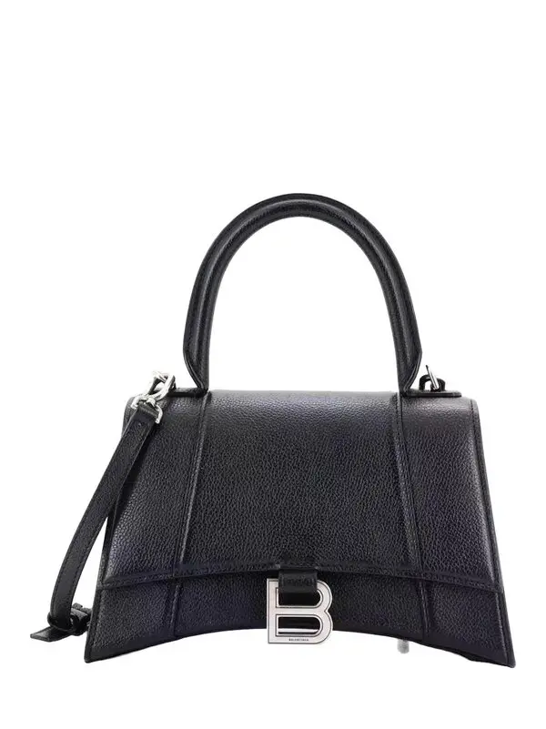 Balenciaga Hourglass Top Handle Satchel - Black
