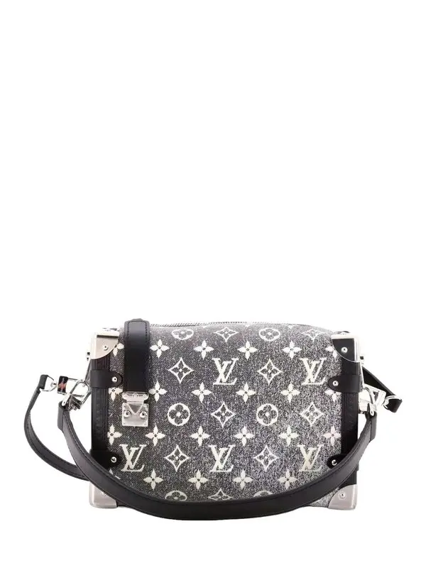 LOUIS VUITTON Side Trunk Handbag Monogram Jacquard Denim Mm - Black