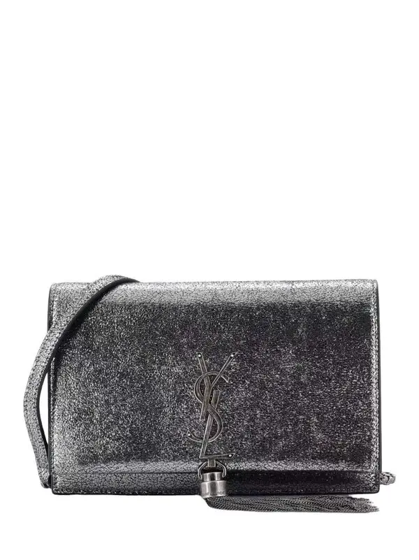 Saint Laurent Classic Monogram Tassel Chain Wallet - Metallic