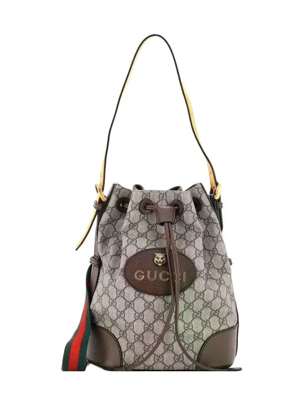 Gucci Neo Vintage Drawstring Bucket Mini Backpack - Brown
