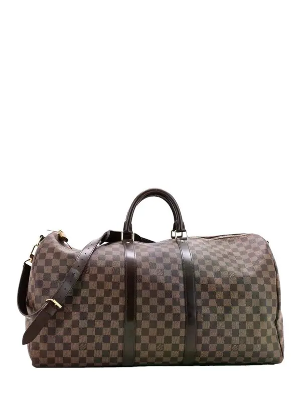LOUIS VUITTON Keepall Bandouliere Damier 55 Travel Bag - Brown