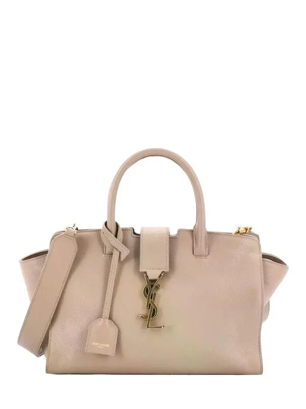 Saint Laurent Monogram Cabas Downtown Small Tote Bag - Neutrals