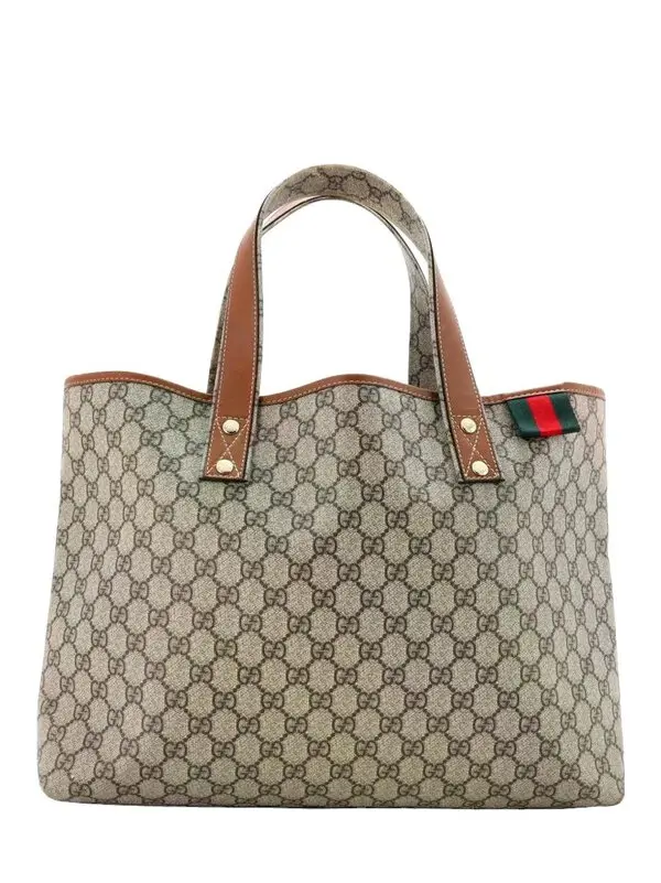 Gucci Web Loop Gg Coated Canvas Medium Tote Bag - Brown