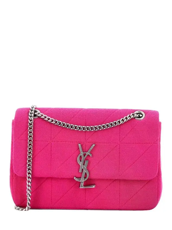 Saint Laurent Jamie Flap Bag Quilted Jersey Medium - Pink