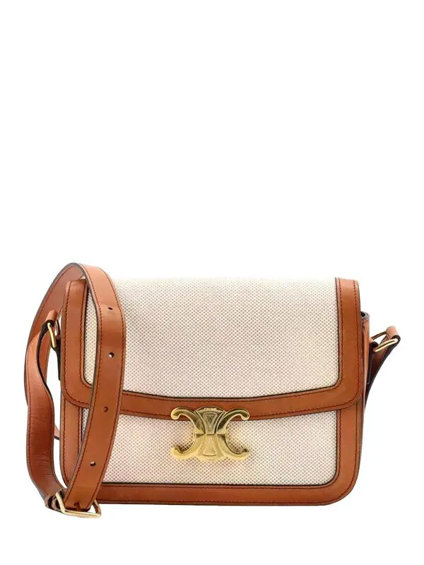 Celine Triomphe Canvas Shoulder Bag - Neutrals