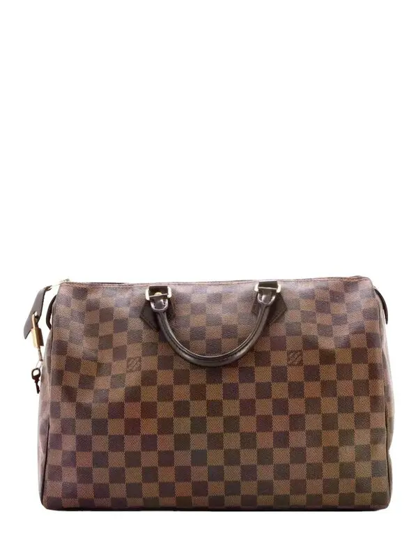 LOUIS VUITTON Speedy Handbag Damier 35 Satchel - Brown