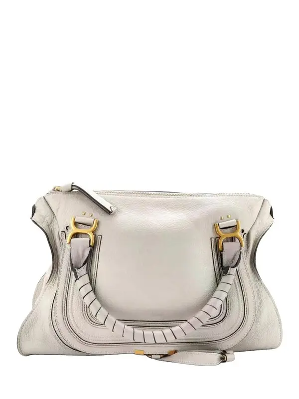 Chloé Marcie Leather Large Shoulder Bag - Grey