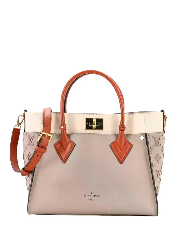 LOUIS VUITTON On My Side Monogram Tuffetage Leather Mm Tote Bag - Grey