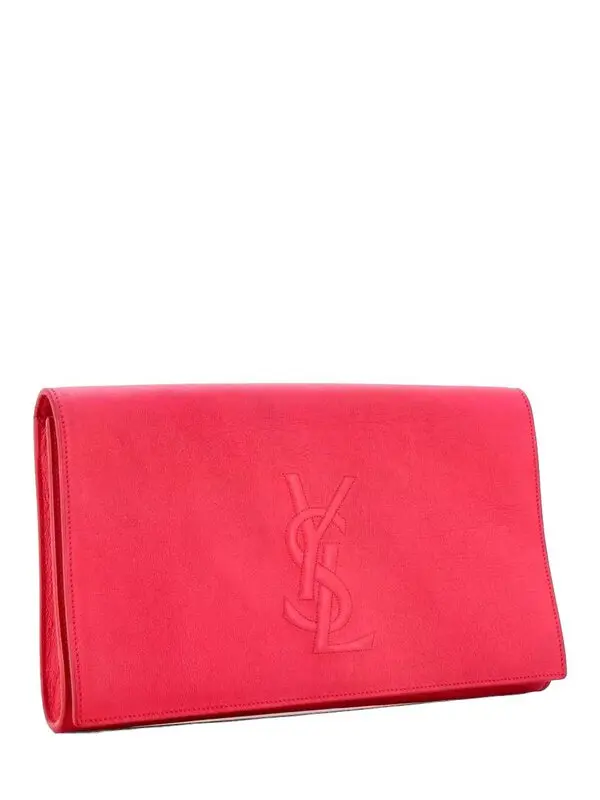 Saint Laurent Belle De Jour Leather Large Clutch Bag - Pink