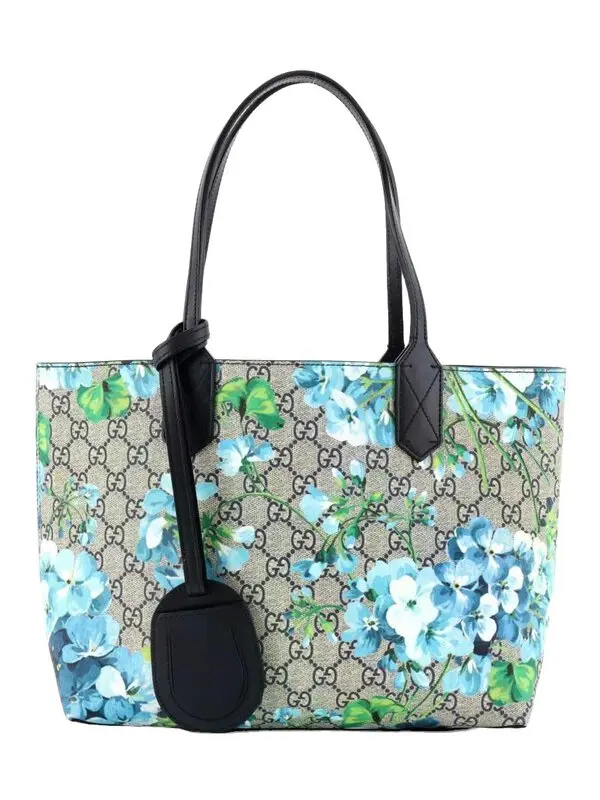 Gucci Reversible Blooms Print Small Tote Bag - Blue