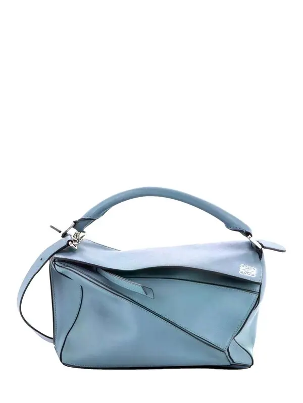 Loewe Puzzle Bag Leather Medium Shoulder Bag - Blue
