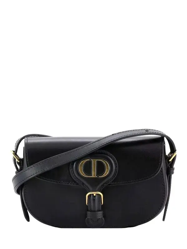 Dior Bobby Flap Bag Leather Micro Shoulder Bag - Black