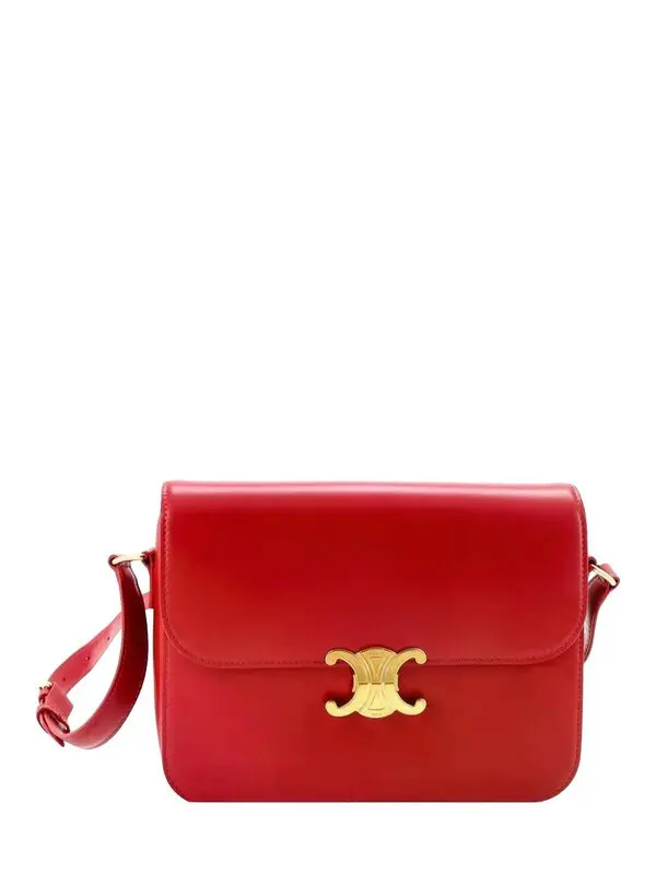 Celine Triomphe Shoulder Bag Smooth Calfskin Medium - Red