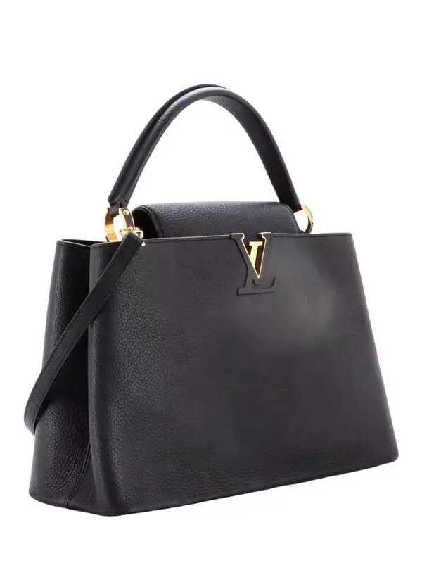 LOUIS VUITTON Capucines Gm Satchel Leather - Black