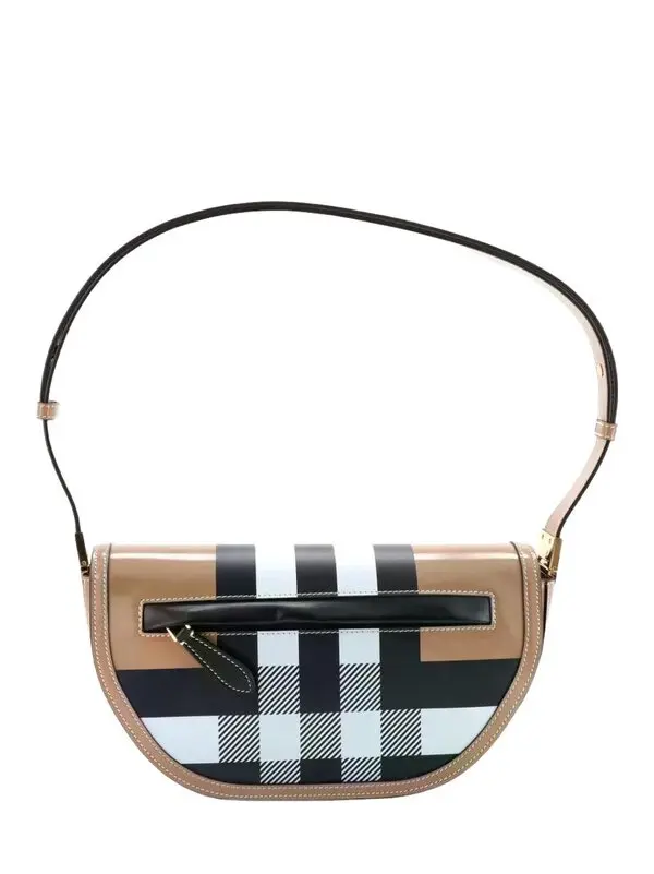 Burberry Olympia Flap Printed Leather Small Shoulder Bag - Neutrals