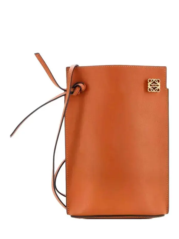 Loewe Dice Pocket Leather Crossbody Bag - Brown