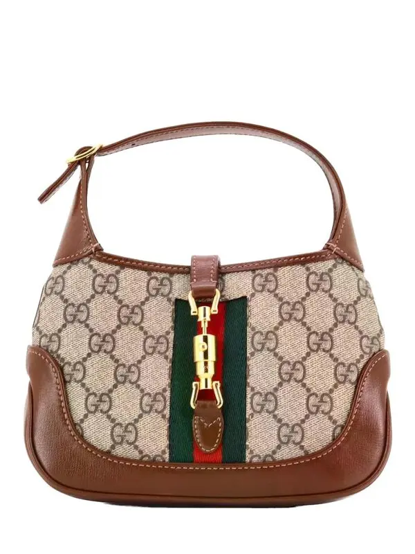 Gucci Jackie 1961 Gg Coated Canvas Mini Hobo Bag - Brown