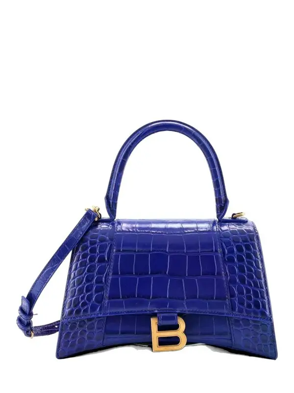 Balenciaga Hourglass Top Handle Small Crossbody Bag - Blue