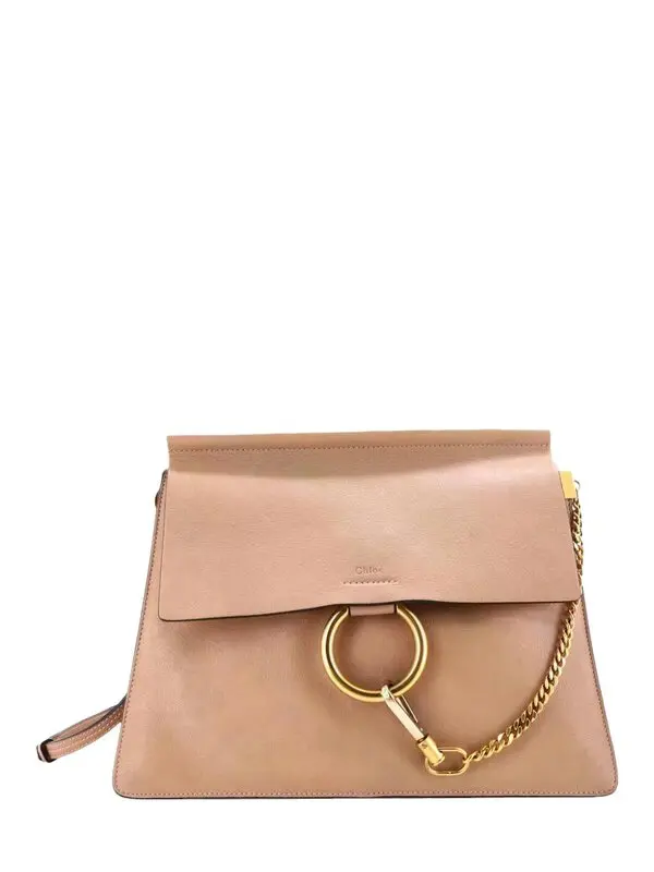 Chloé Faye Leather Medium Shoulder Bag - Neutrals
