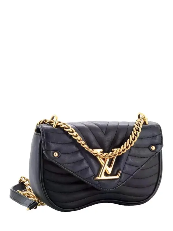 LOUIS VUITTON New Wave Chain Bag Quilted Leather Pm - Black