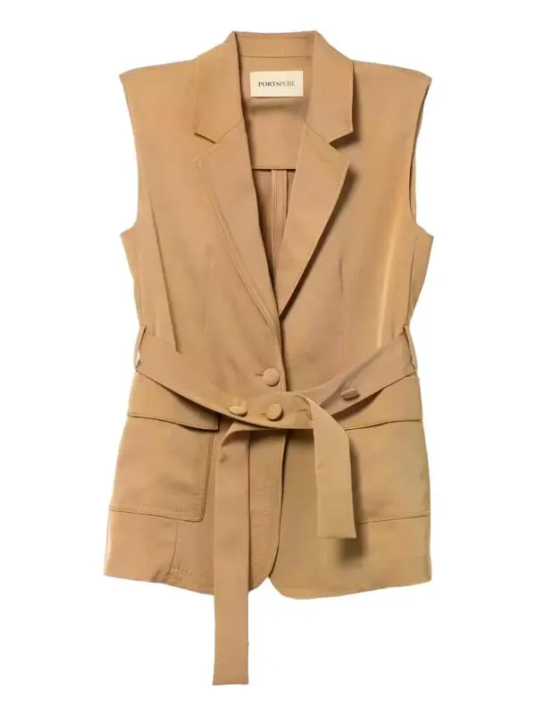 PORTSPURE Belted Vest - Neutrals