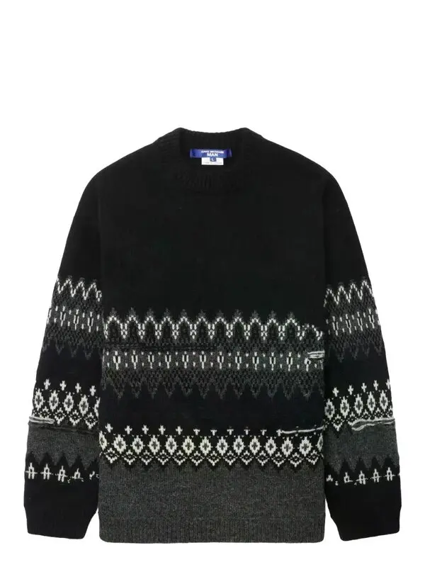 Junya Watanabe Patterned Wool Sweater - Black