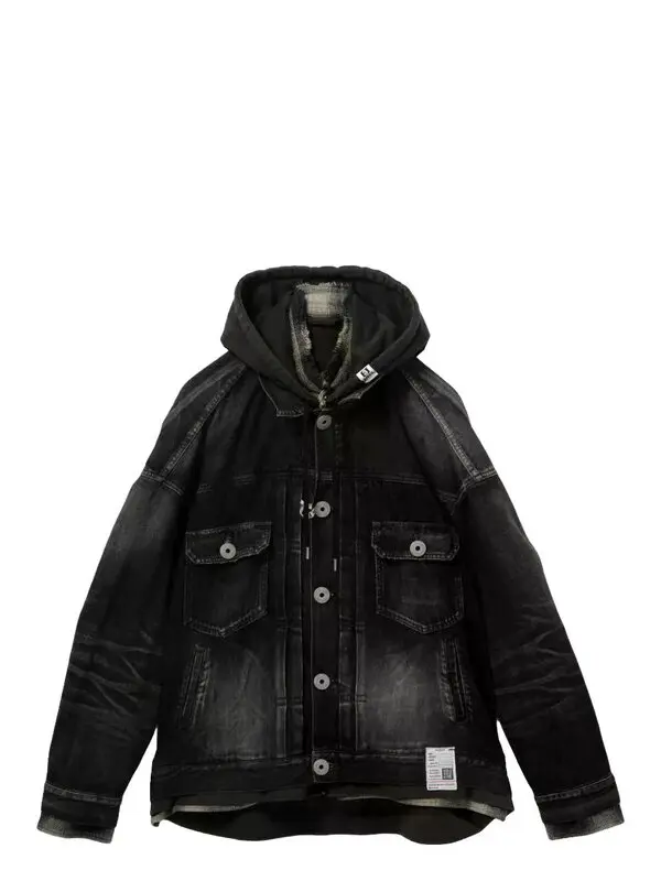 Mihara Yasuhiro Layered Hooded Denim Jacket - Black