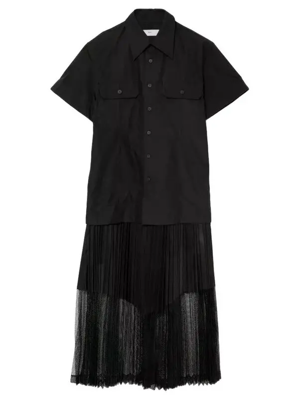Toga Typewriter Mesh Dress - Black