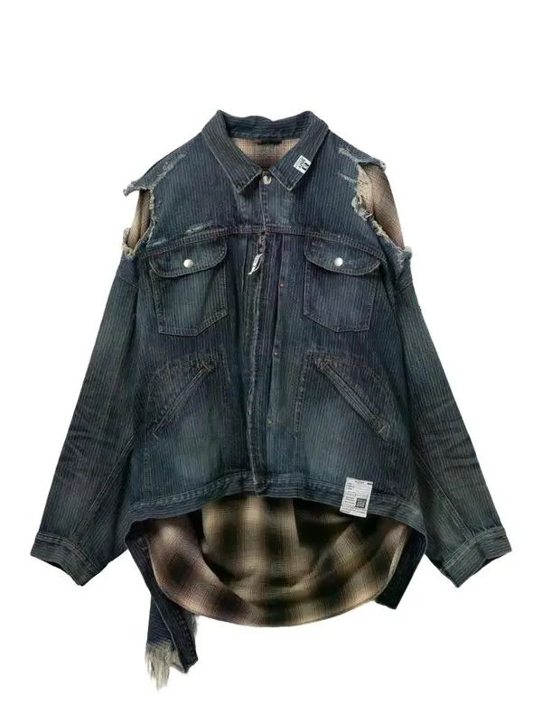 Mihara Yasuhiro Distressed Layered Jacket - Blue