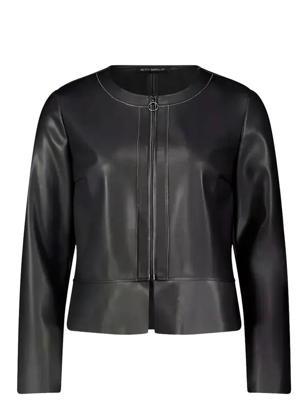 BETTY BARCLAY Short Zipper Blazer - Black