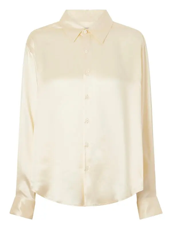 Comme Si La Classica Silk-charmeuse Shirt - Neutrals