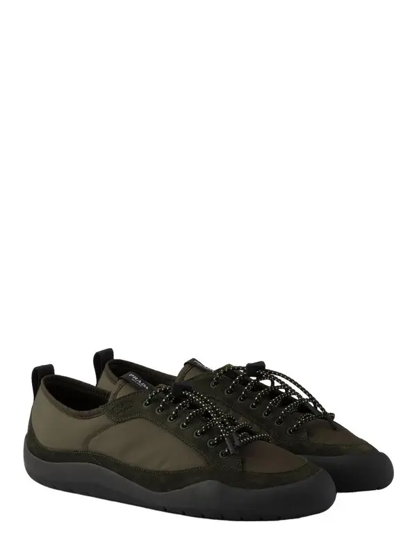 Prada Speedrock Re-nylon And Suede Sneakers - Green