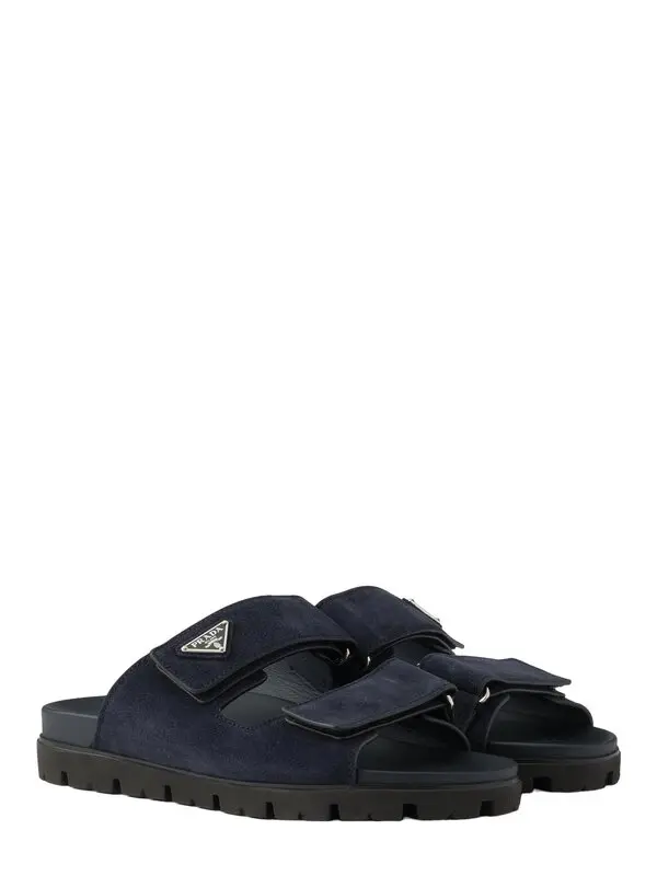 Prada Suede Band Sandals - Blue