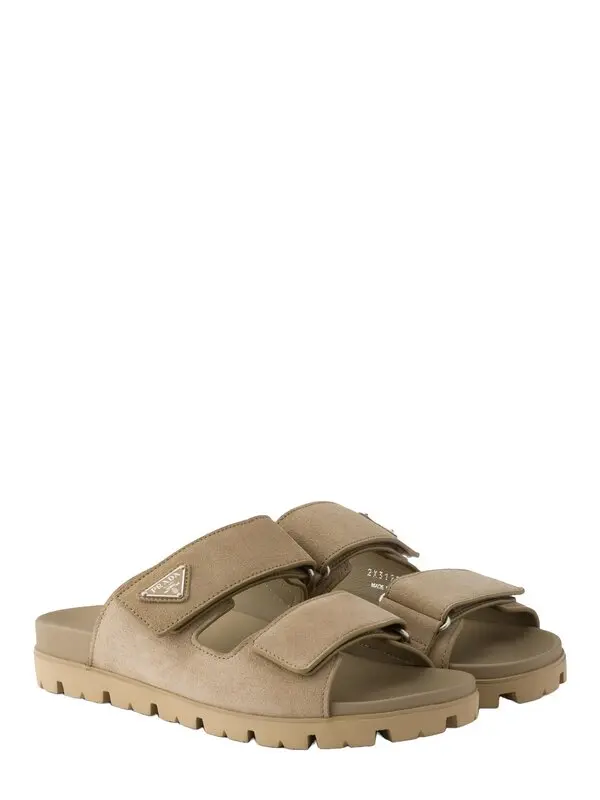 Prada Suede Band Sandals - Neutral