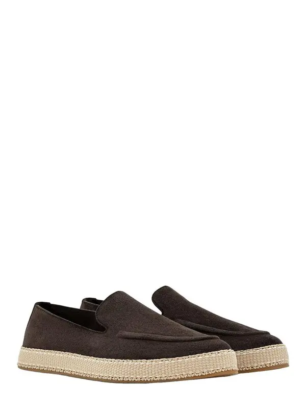 Canali Suede Espadrille Loafers - Brown