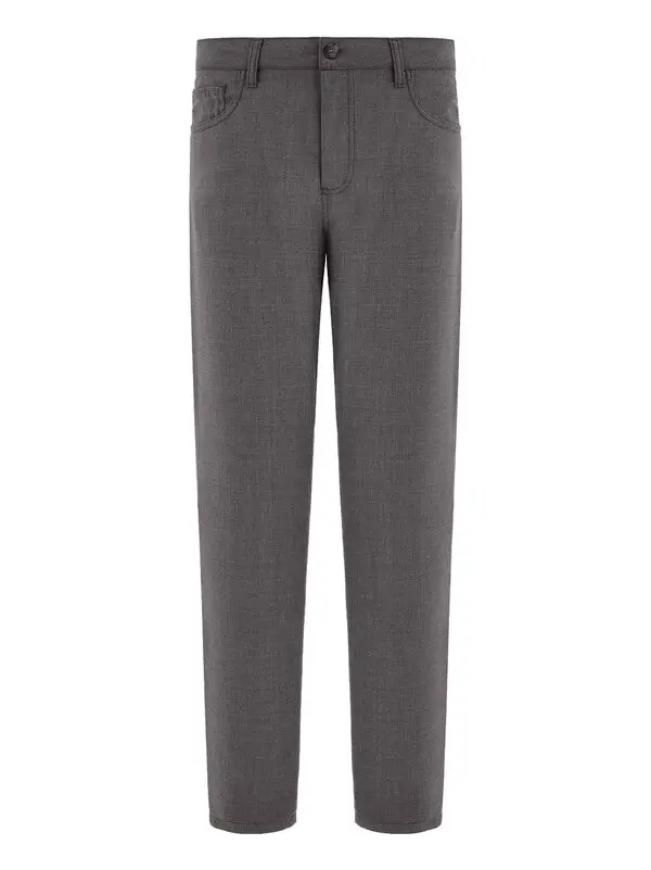 Canali Washable Impeccabile Wool Five Pocket Pants - Grey