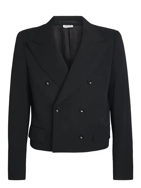 Comme Des Garçons Wool Double-breasted Blazer - Black