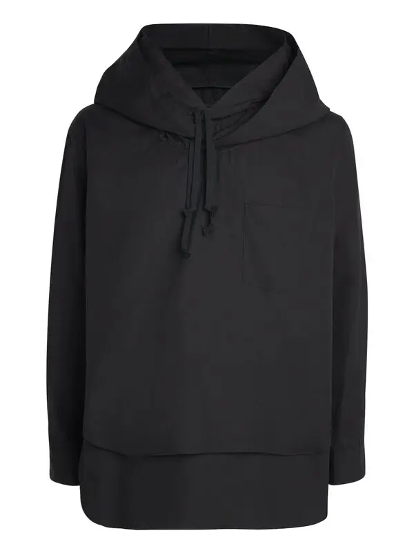 Comme Des Garçons Cotton Layered Hoodie - Black