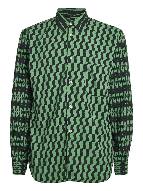Comme Des Garçons Printed Relaxed Shirt - Green