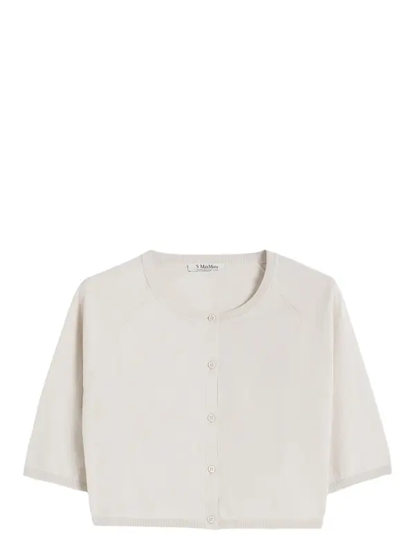 Max Mara Cotton Cropped Cardigan - White