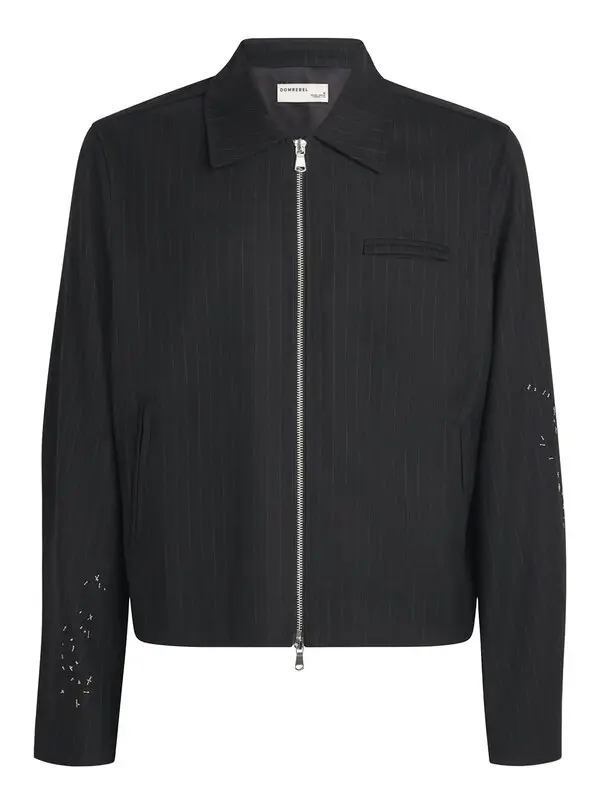 DOMREBEL Pinstripe Backstage Jacket - Black