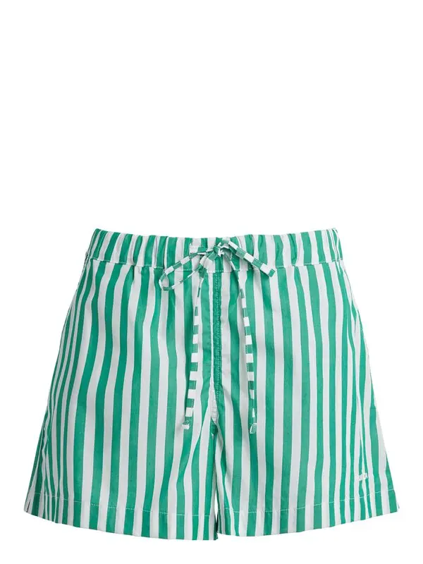 Hunza G Cotton Stripe Cabana Shorts - Green
