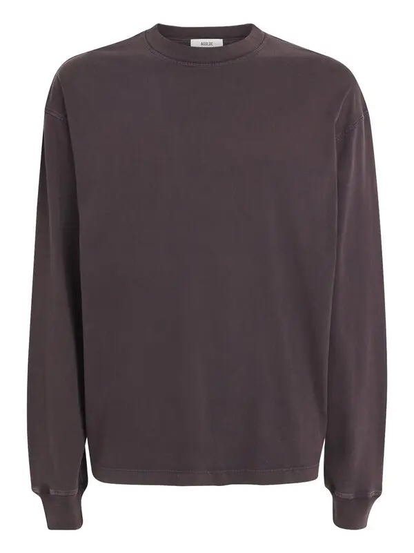 AGOLDE Cotton Long-sleeve Asha T-shirt - Brown